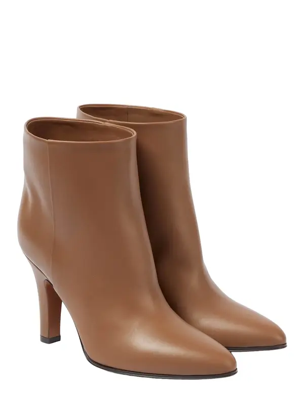 THE ROW Prudens 90 Leather Ankle Boots - Brown