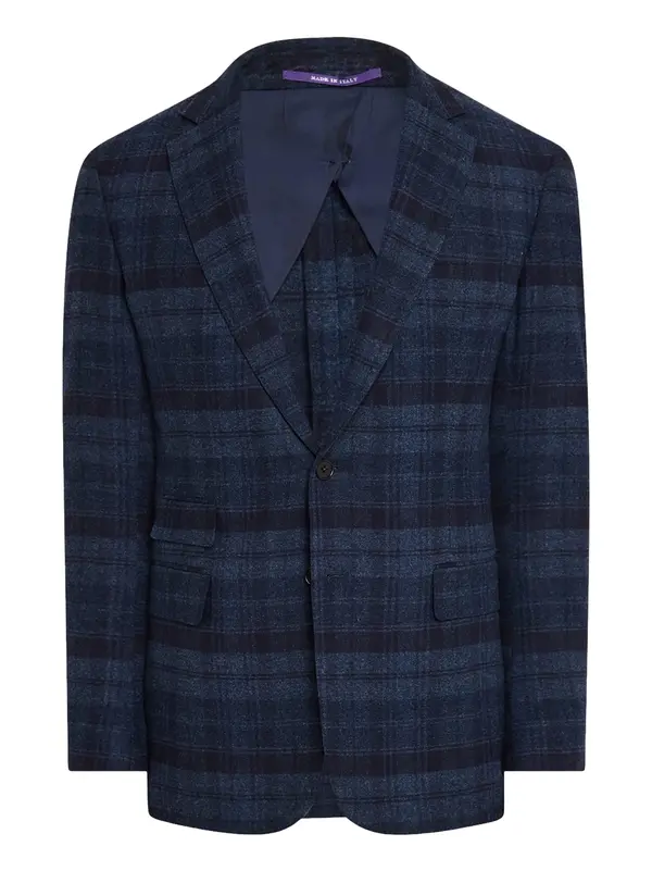 Ralph Lauren Kent Plaid Sport Coat - Medium Blue/navy