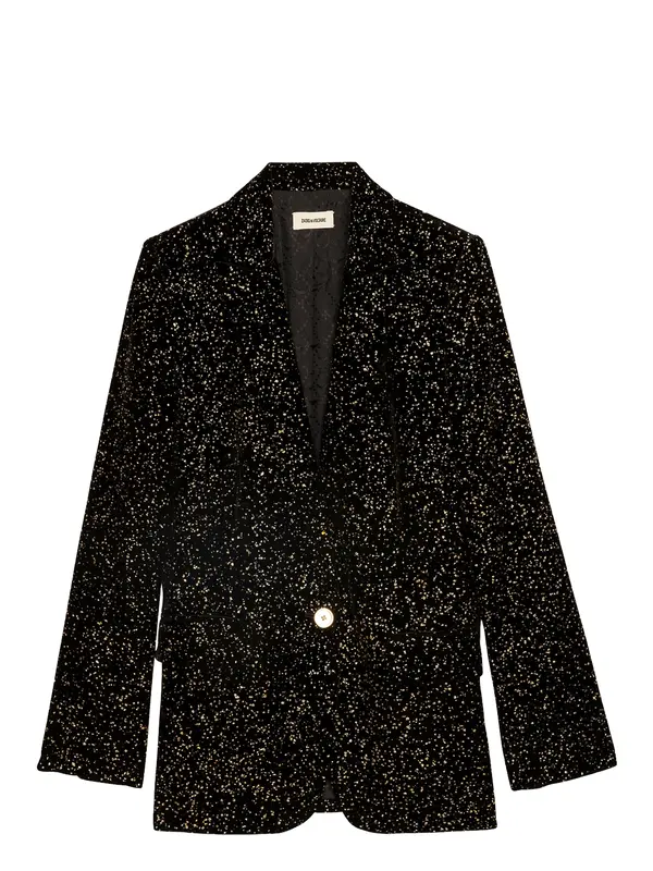 Zadig&Voltaire Valse Glitter Dots Velvet Blazer - Noir