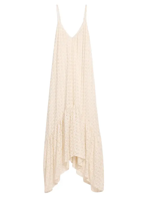 Ramy Brook Anya Metallic Zig-zag Maxi Dress - White/gold Zig Zag