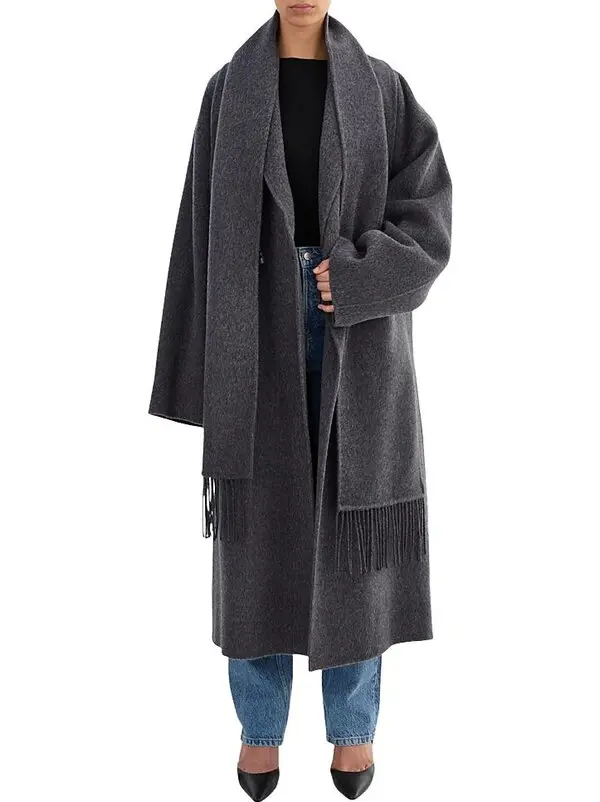 LAMARQUE Twila Wool Scarf & Coat - Heather Charcoal