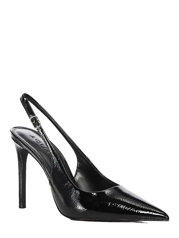 Aqua Taylr Slingback Pumps - Black Patent