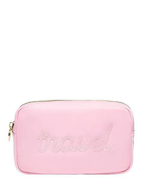 Stoney Clover Lane Travel Embroidered Small Pouch - Flamingo