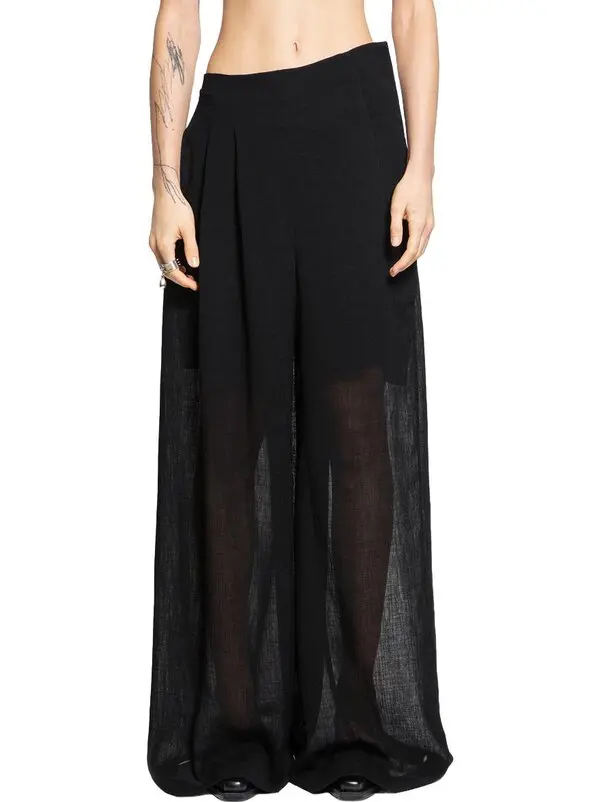 YEHUAFAN Wide-leg Trousers - Black