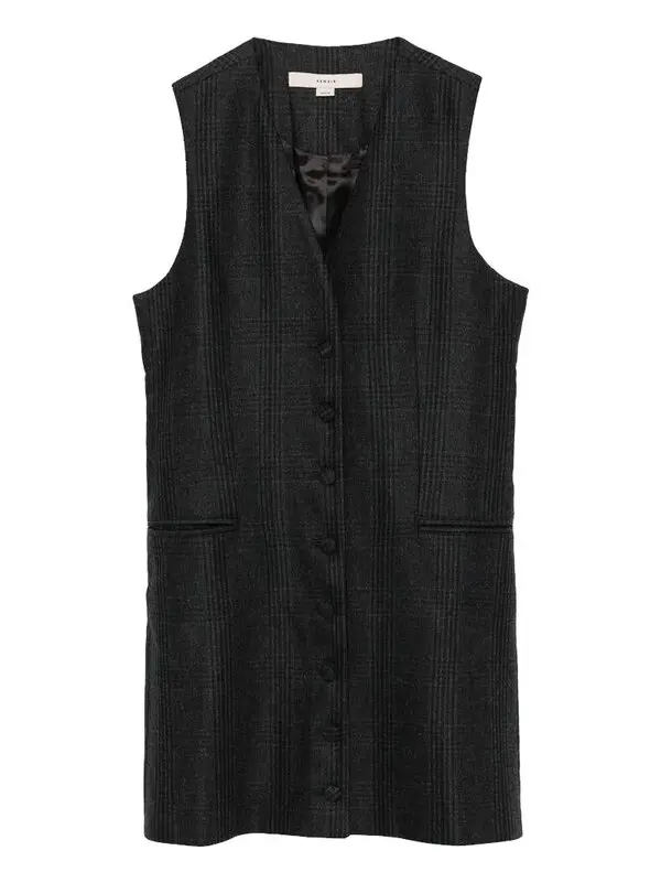 Remain Birger Christensen Plaid Wool-blend Vest - Grey
