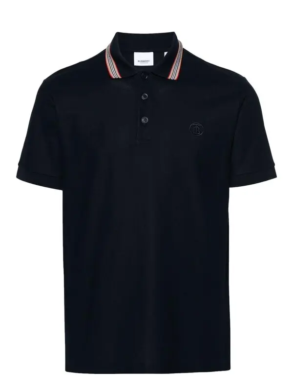 Burberry Icon Stripe Cotton Polo Shirt - Blue