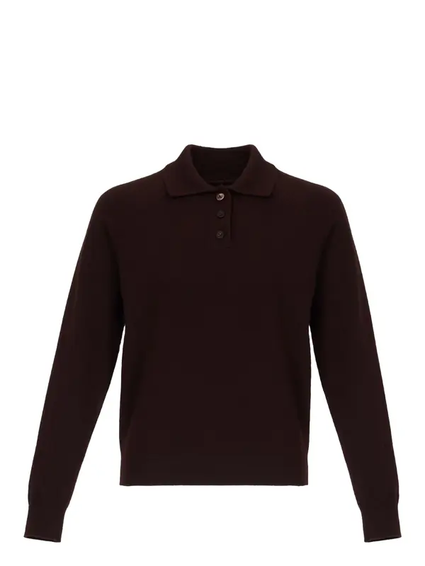 MAISON MARGIELA Polo Collar Knit Top - Brown