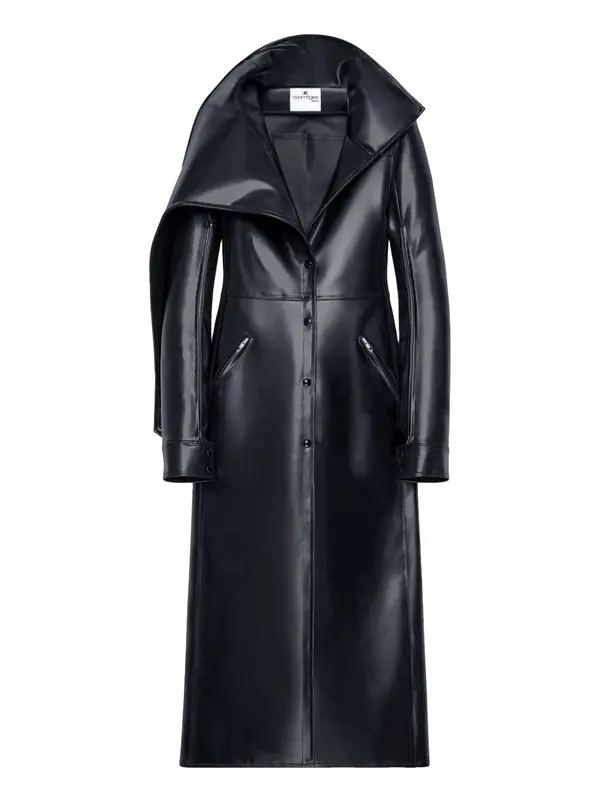 COURREGES Latex Trench Coat - Black