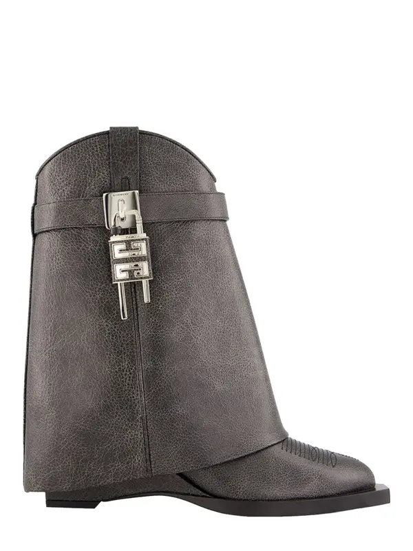 Givenchy Shark Lock Cowboy Boots - Black