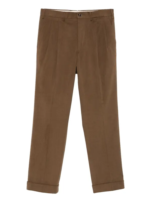 DELL'OGLIO Tapered Trousers - Brown