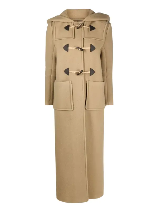 Prada Slouch-hood Wool Coat - Neutrals