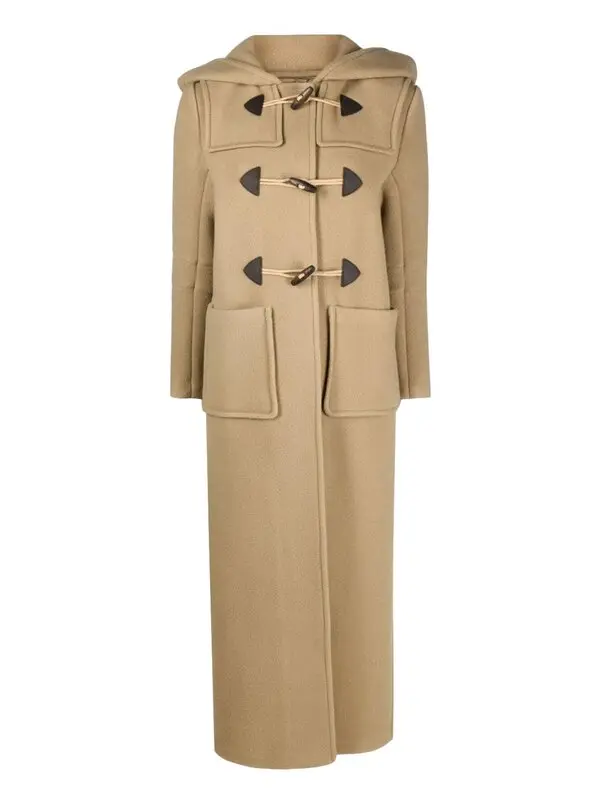 Prada Slouch-hood Wool Coat - Neutrals