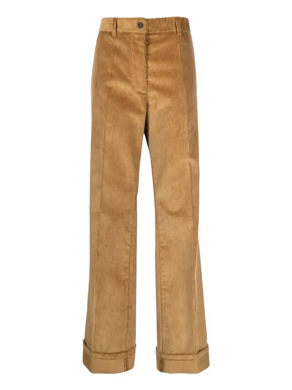 Miu Miu Velluto Coste Chino Trousers - Brown