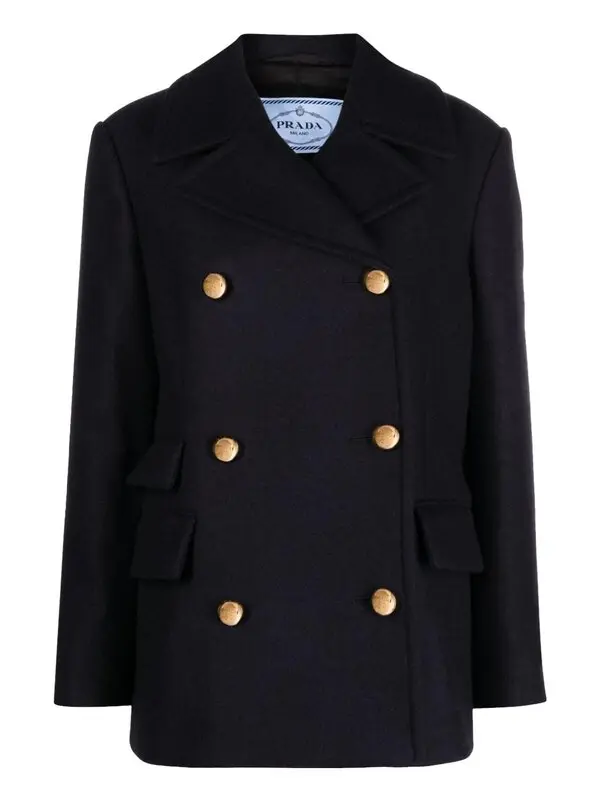 Prada Double-breasted Wool Jacket - Blue
