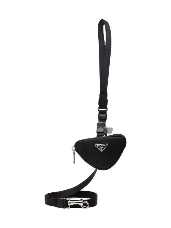 Prada Logo Plaque Dog Lead - Black