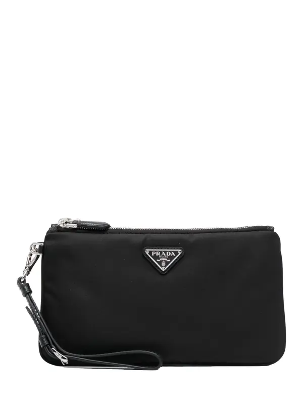 Prada Re-nylon Partitioned Wristlet - Black