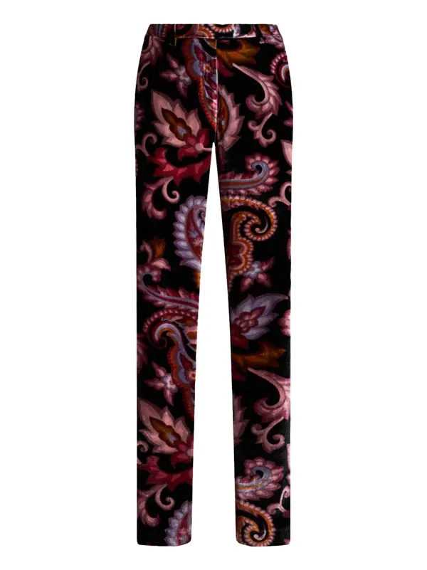 Etro Paisley Velvet Trousers - Black