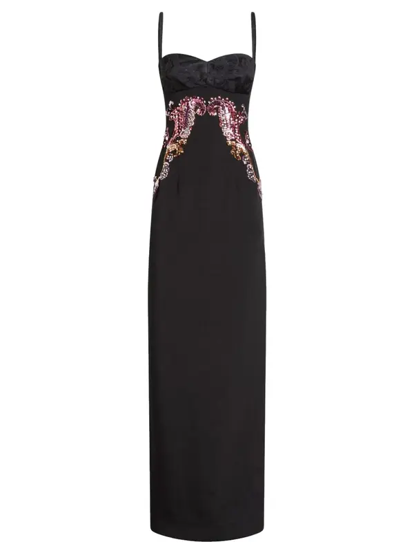 Etro Embroidered Silk Dress - Black