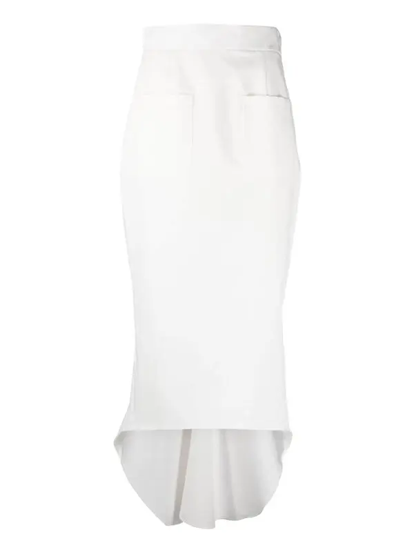Prada Fluted Midi Skirt - White