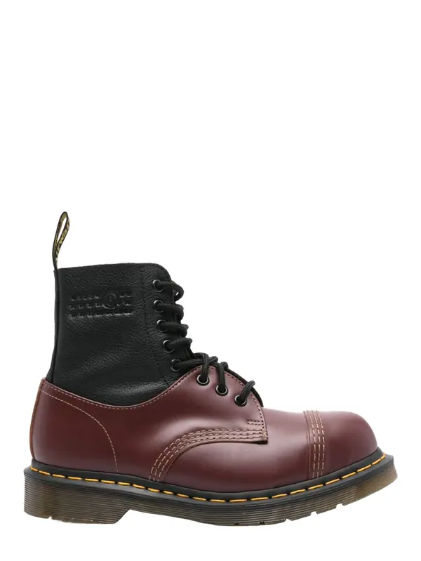MAISON MARGIELA Colourblock Combat Boots - Red