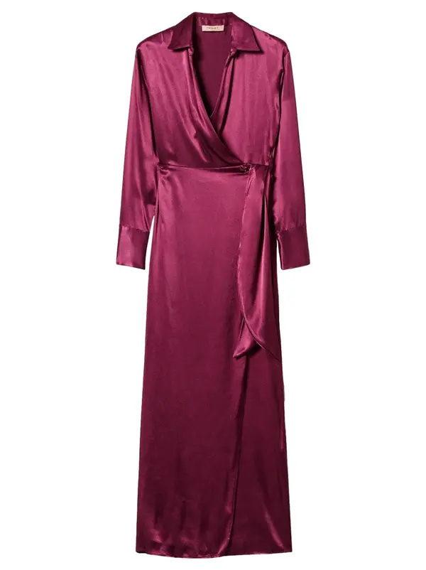 TWINSET Satin-finish Wrap Dress - Red