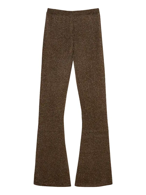 TWINSET Lurex-detailing Flared Trousers - Brown