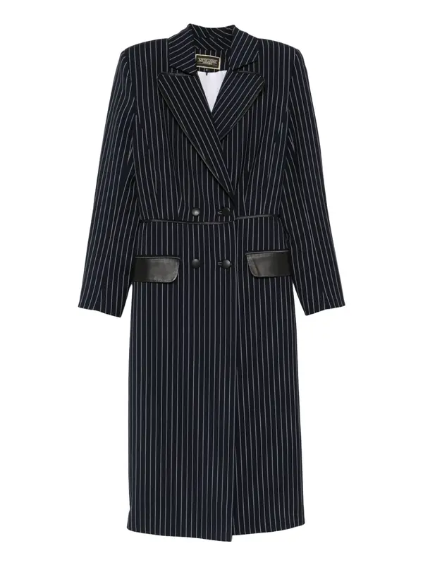 MITILIANE COUTURE Pinstriped Coat - Blue