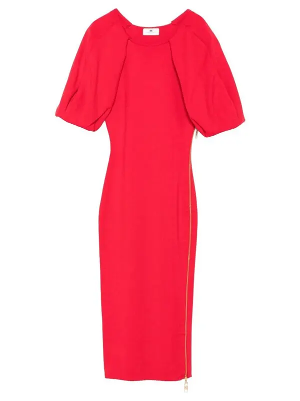 Elisabetta Franchi Zip-detail Midi Dress - Red