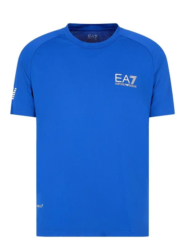 EA7 Logo-print T-shirt - Blue