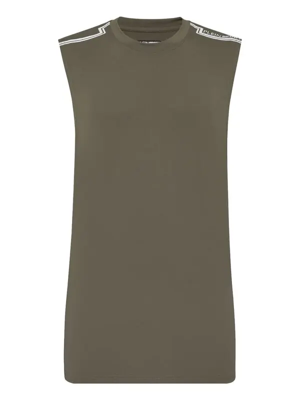PLEIN SPORT Round-neck Sleeveless T-shirt - Green