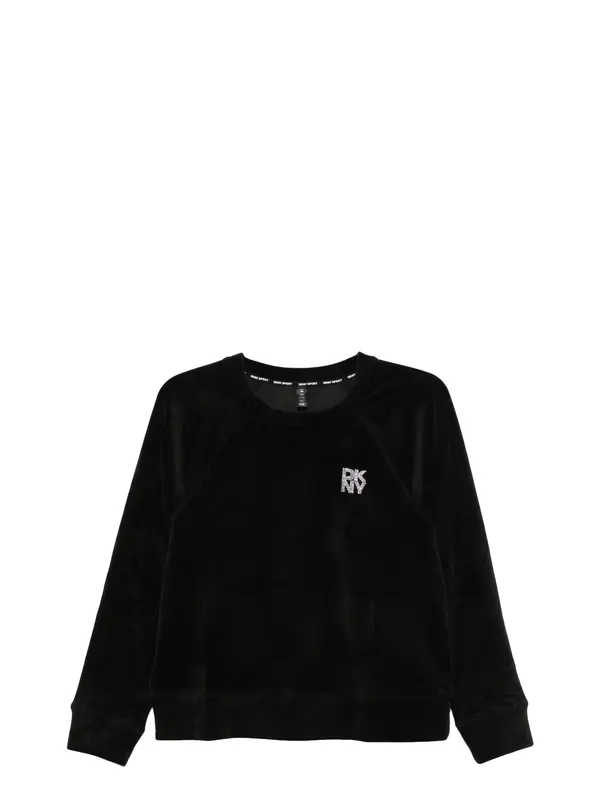 Dkny Rhinestone-logo Sweatshirt - Black