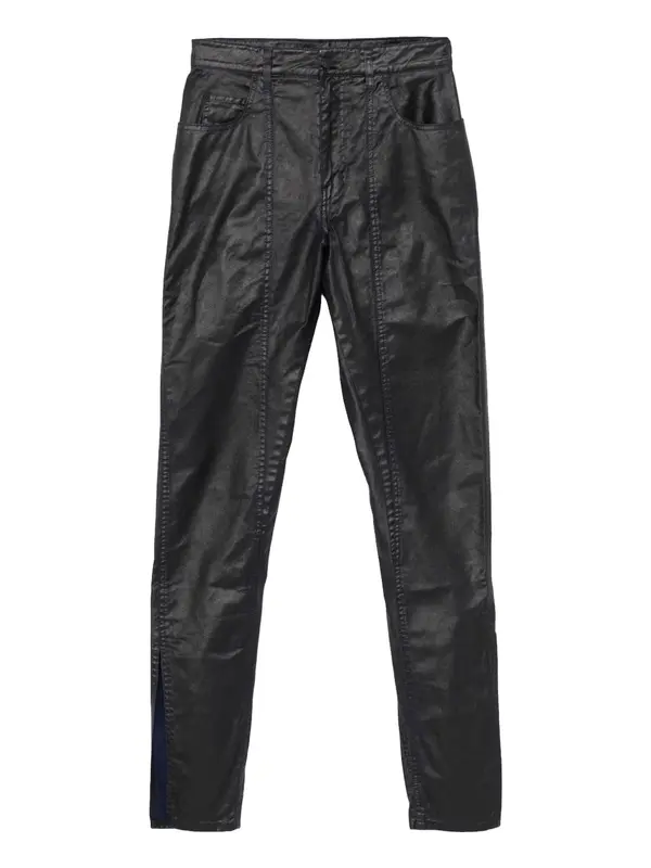 MUGLER Coated-finish Trousers - Blue