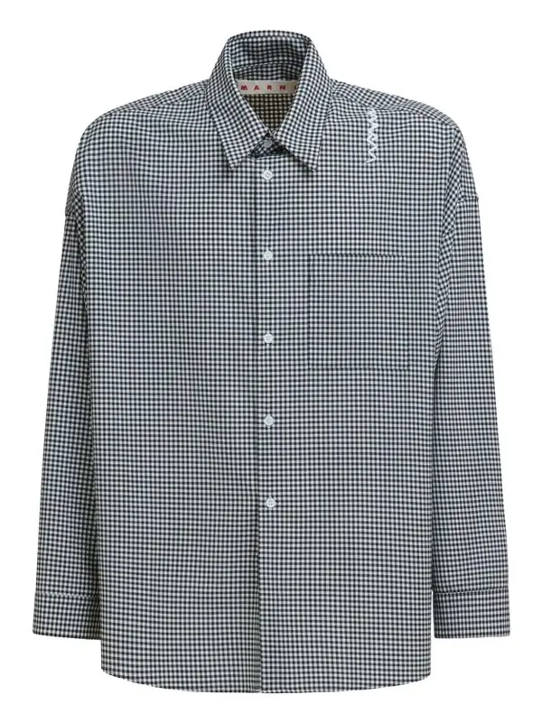 Marni Check Pattern Shirt - Black