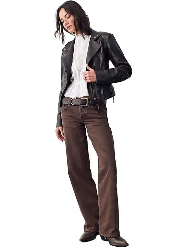 Free People We The Free Tennessee Low-rise Boyfriend Jeans - Deep Chocolate
