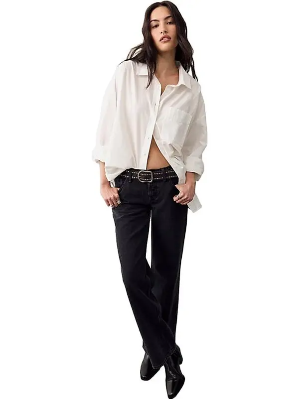 Free People We The Free Tennessee Low-rise Boyfriend Jeans - Hideaway Black