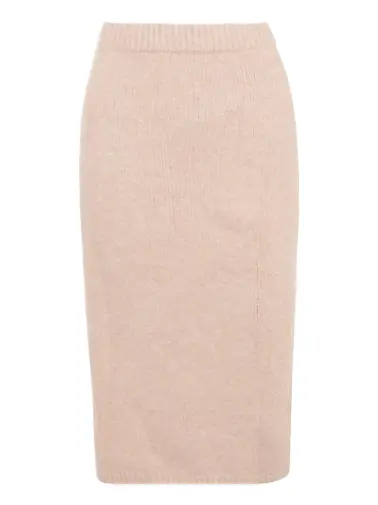 MISTRESS ROCKS Eyelash High-rise Pencil Skirt - Cream