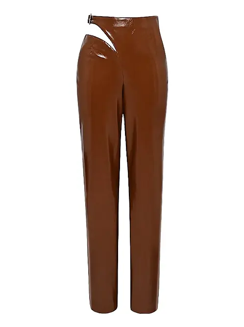 MISTRESS ROCKS Hasten Faux-leather Trousers - Toffee