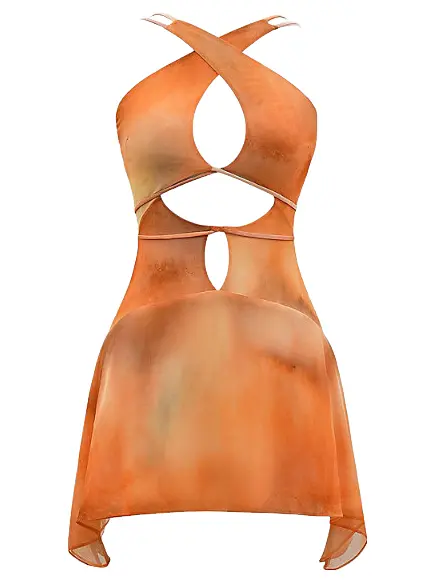 MISTRESS ROCKS Ombre Cut-out Mini Dress - Orange