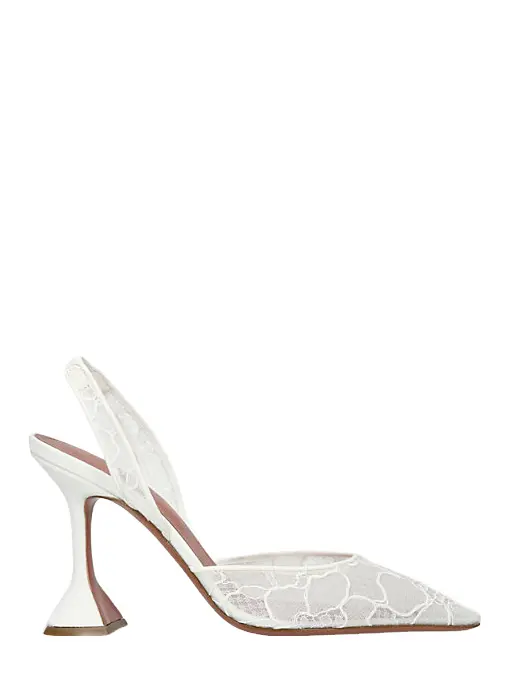 Amina Muaddi Holli 95 Sling-back Heeled Courts - White