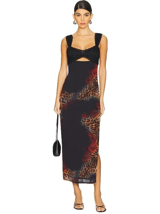 RUNAWAY THE LABEL Dinah Midi Dress - Black