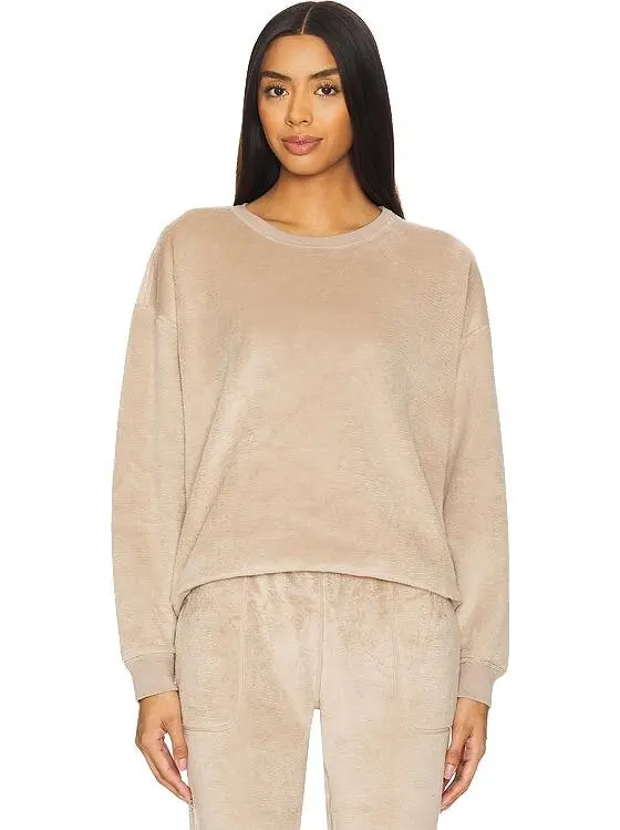 Eberjey Reversible Plush Sweatshirt - Beige