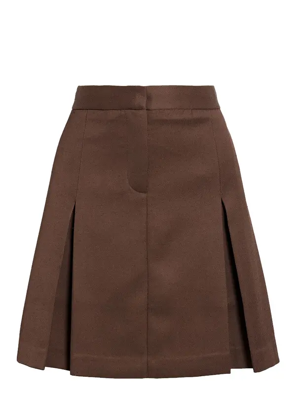 Co Slubtwill Pleated Mini Skirt - Dark Brown