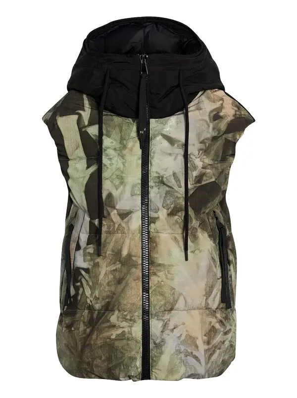 HOLDEN Canvas-paneled Printed Ripstop Hooded Vest - Army Green