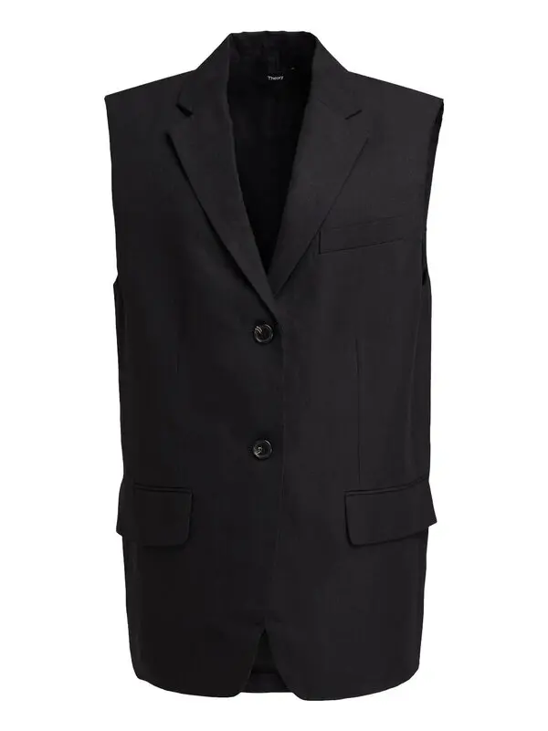 Theory Linen Vest - Black