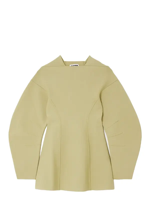 JIL SANDER Paneled Knitted Sweater - Green