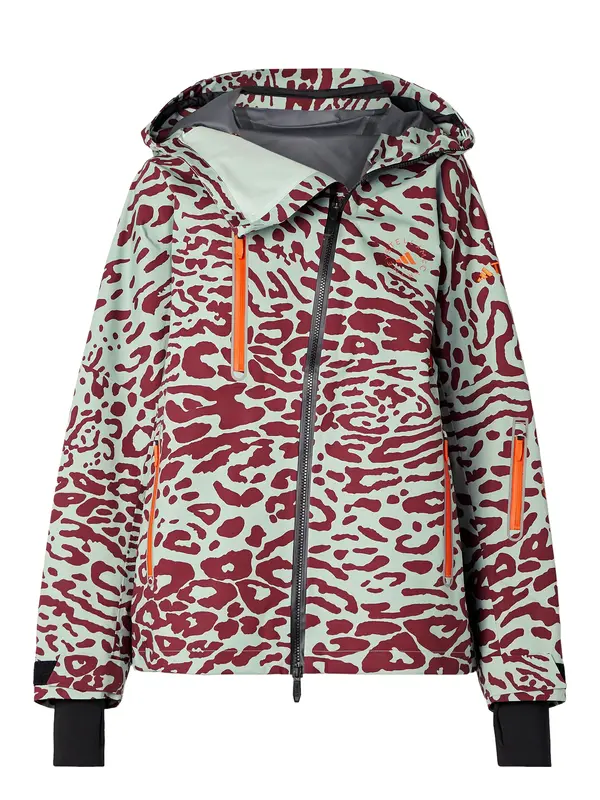 Adidas By Stella McCartney Terrex Truenature 2l Hooded Leopard-print Recycled Ski Jacket - Animal Print