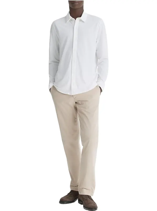 Vince Cotton Piqué Button-front Shirt - White