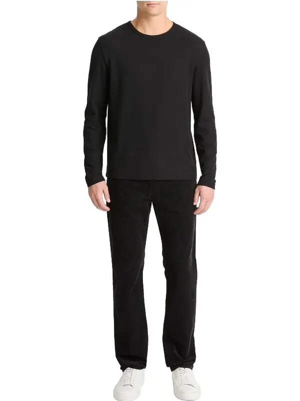 Vince Pima Cotton Piqué Long-sleeve T-shirt - Black