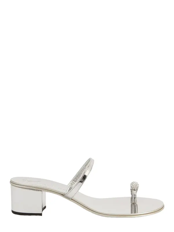 GIUSEPPE ZANOTTI Ring 40 Thong Sandals - Silver