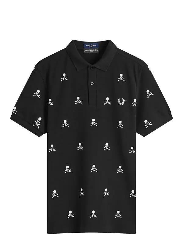 Fred Perry X Mastermind Skull Polo Shirt - Black